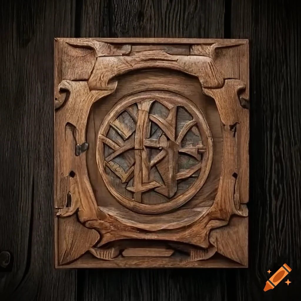 Textured wooden ui panel for medieval-themed game design on Craiyon