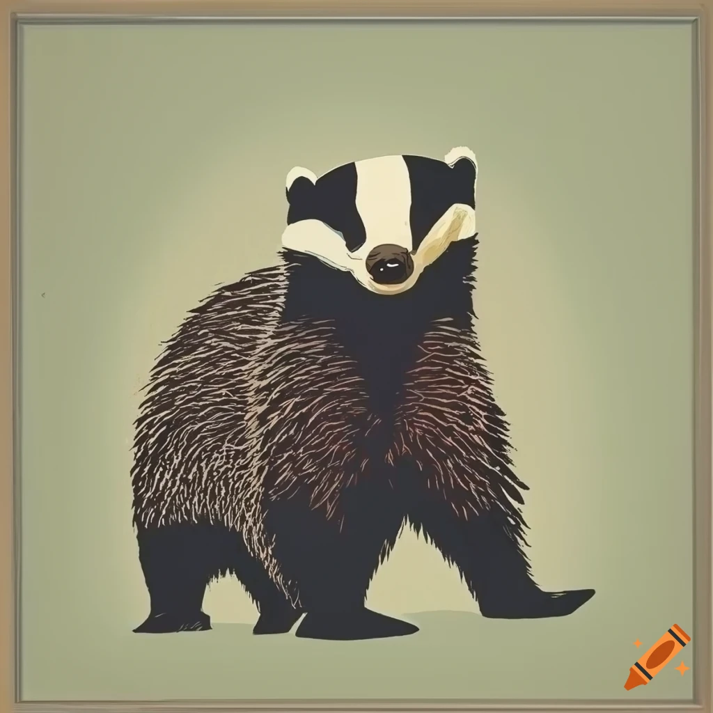 Badger. nostalgic vintage screenprinted travel poster on Craiyon