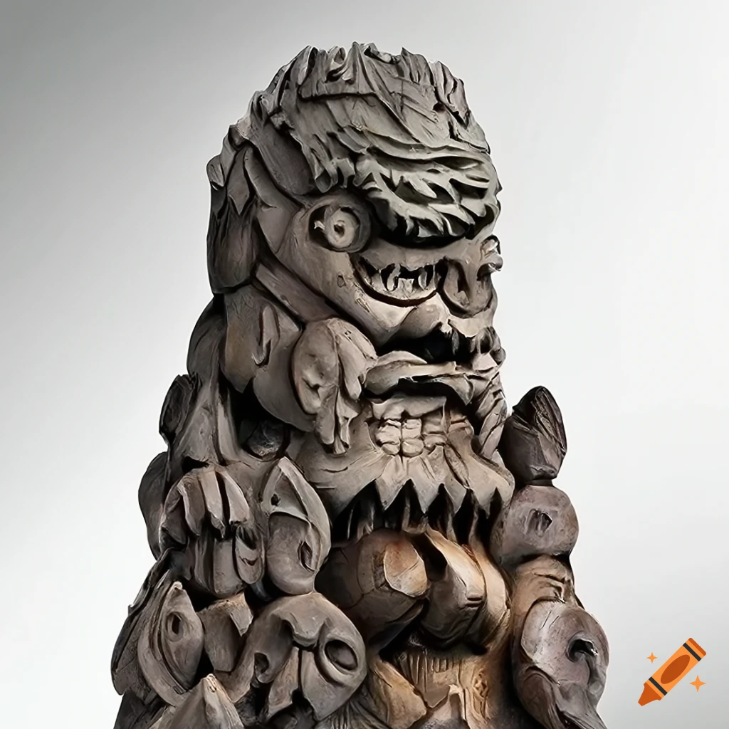 ‘Architectural Stave carving’-Style, Zelda garden boss sculpture ...