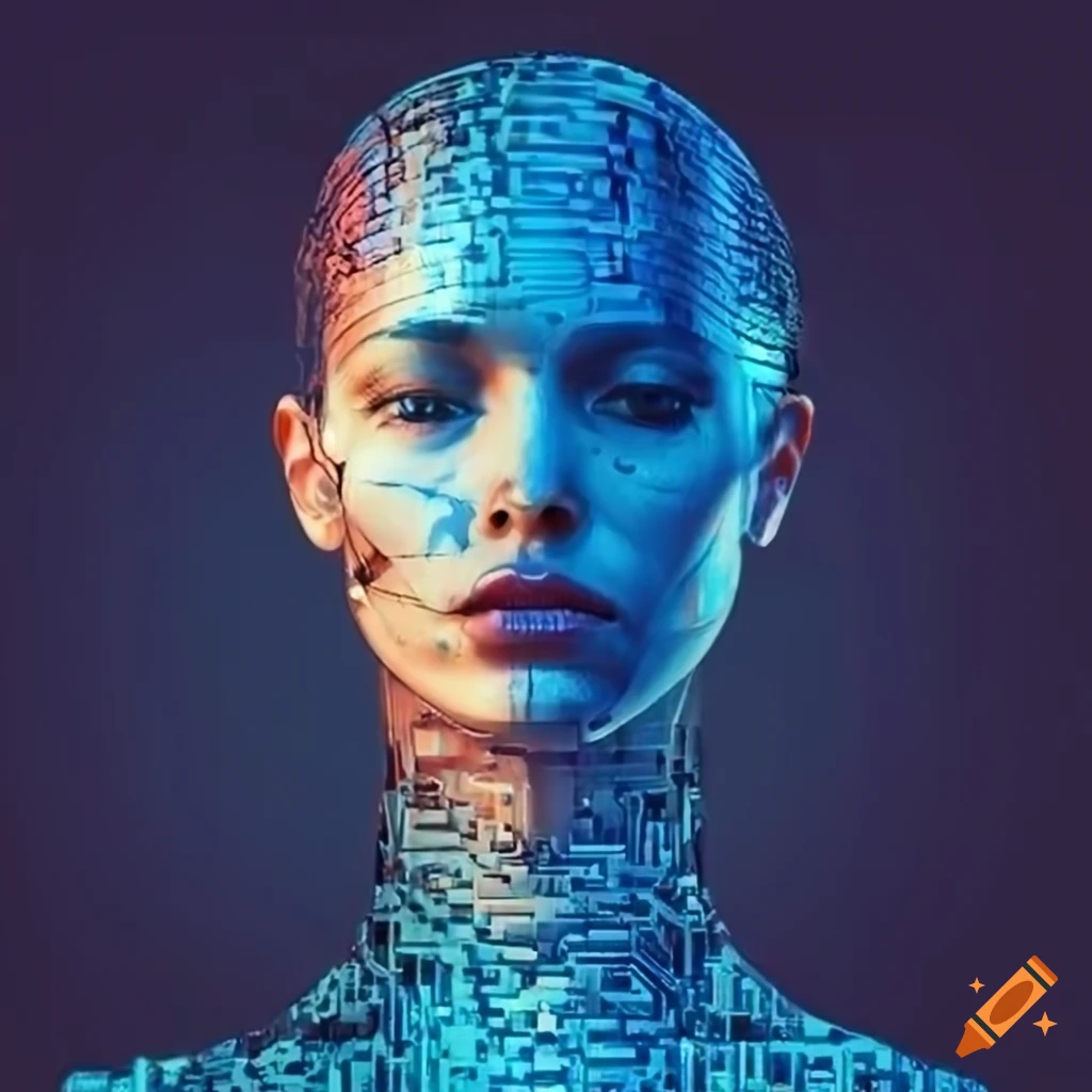 Imagine A book cover representing the union between human and ...