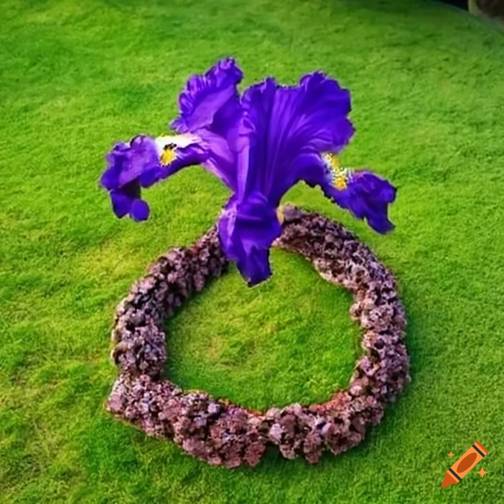 Hydra made of iris flowers coming out of the ground on Craiyon