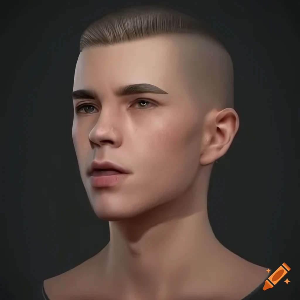 Head-of-short-hair male-age-30 color hyper-realistic on Craiyon
