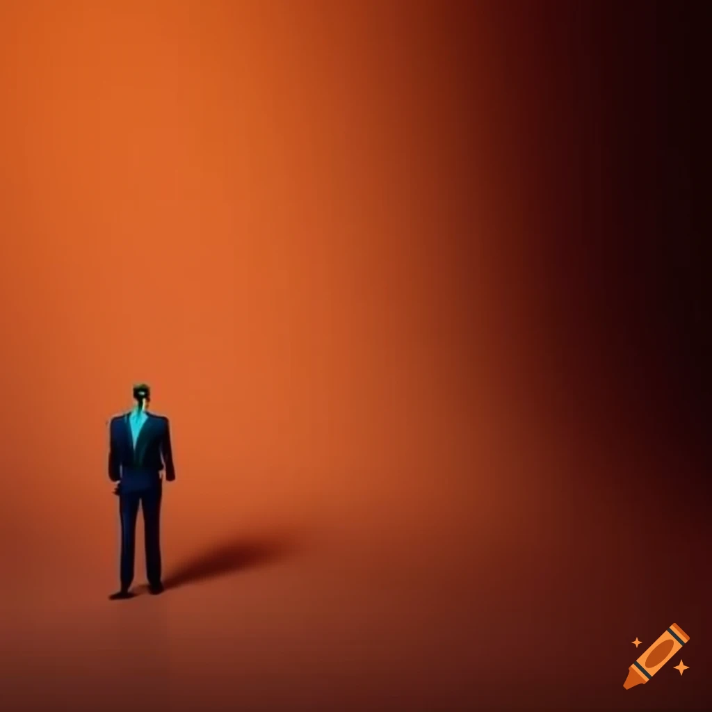 Digital transformation business man orange colors on Craiyon