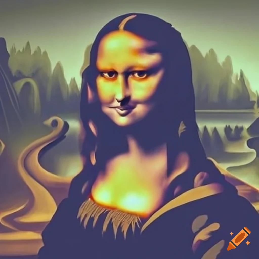 A simplified version of the mona lisa on Craiyon