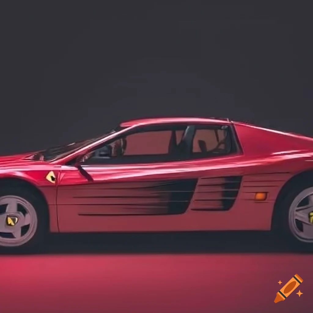 Retro picture of ferrari testarossa with no background on Craiyon