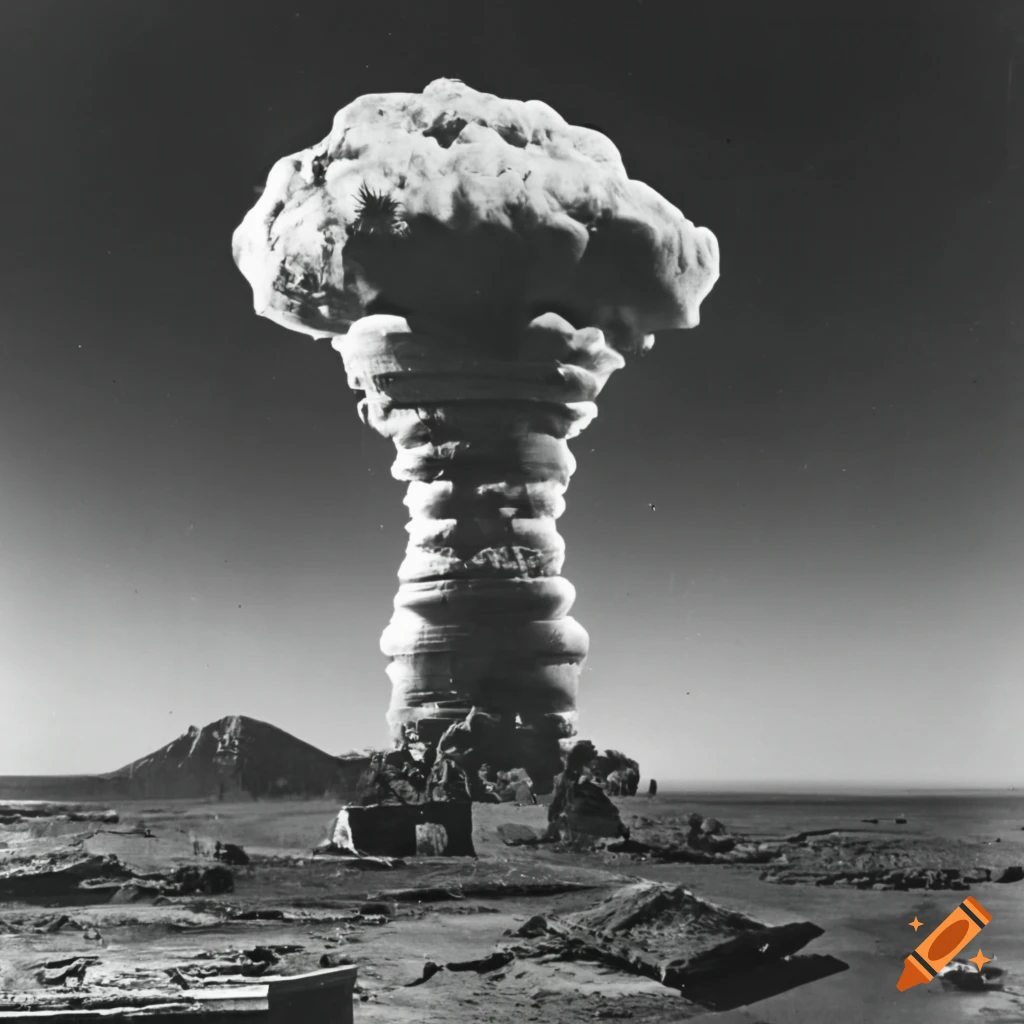Nuclear Explosion Black And White