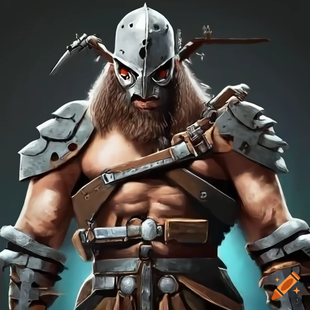 Medieval tech cyber machine warrior barbarian soldier knight on Craiyon