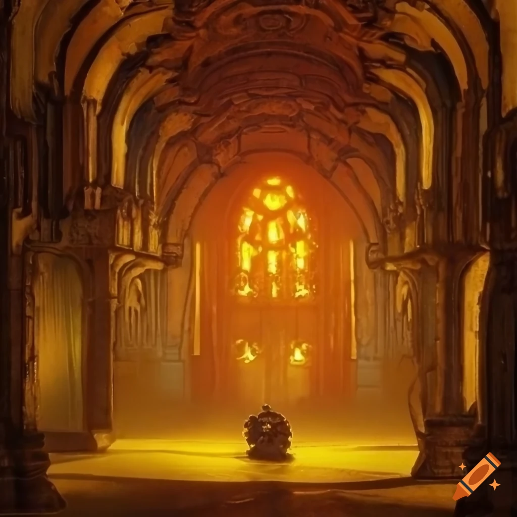 Warhammer 40000 scenery gothic orange yellow inside