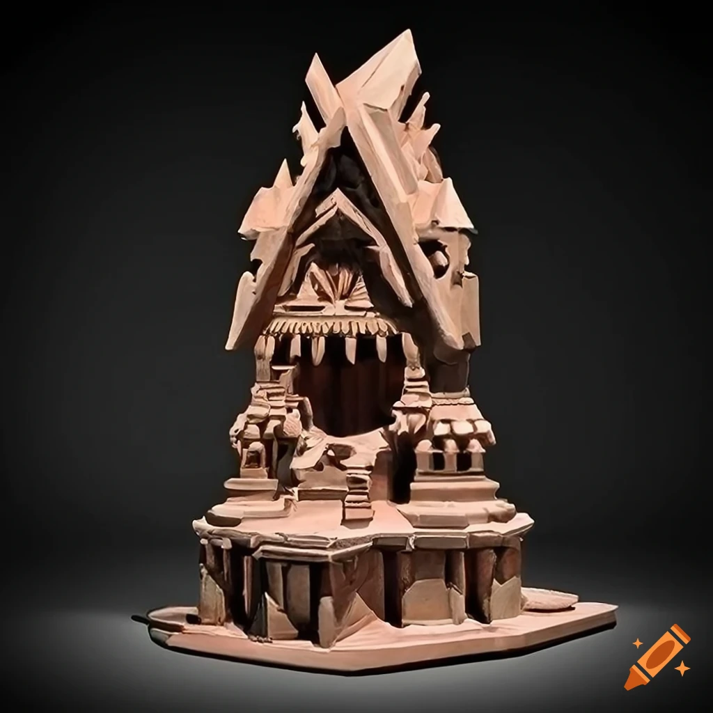 ‘architectural stave carving’-style, zelda boss game sculpture ...