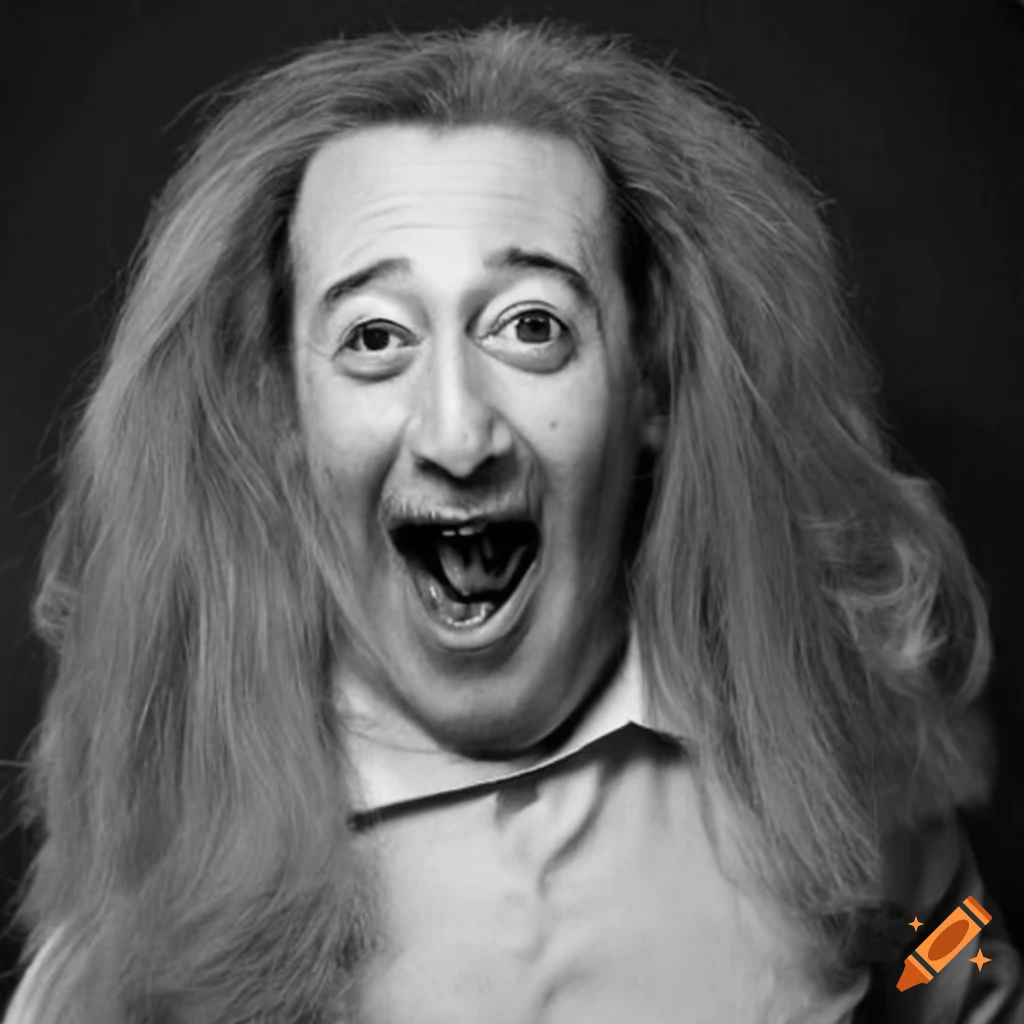 Pee-wee herman with long hair and a beard on Craiyon