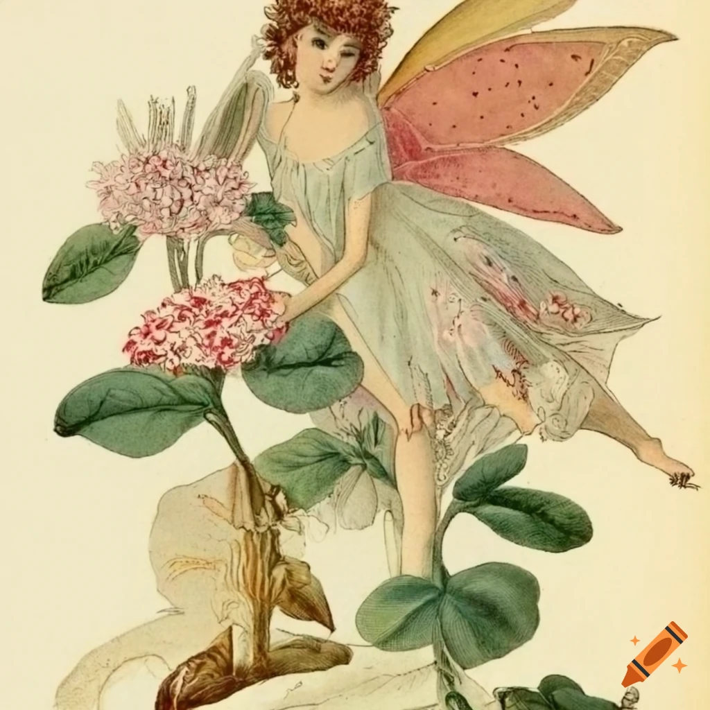 Fairy vintage, botanical, illustration on Craiyon