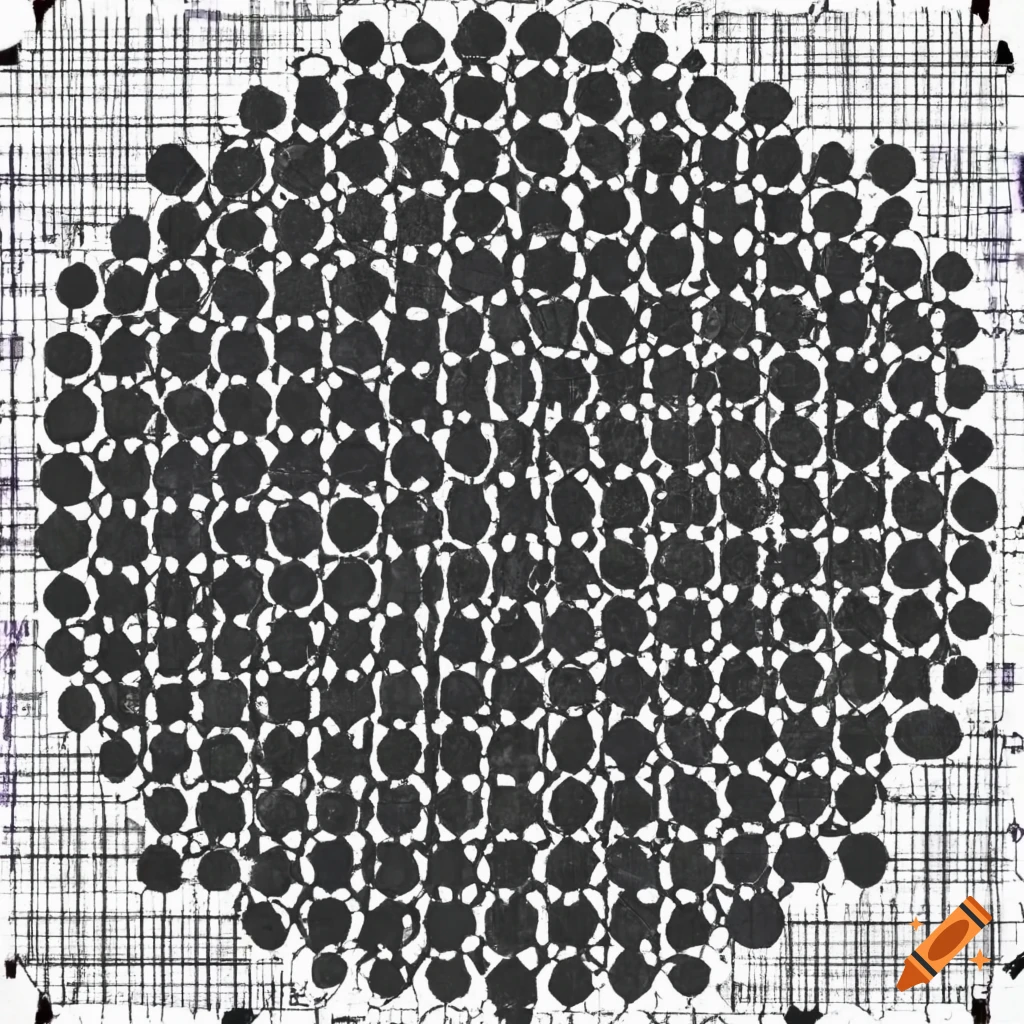 30 dots arranged in a spatially imossible pattern, on a mathematical ...