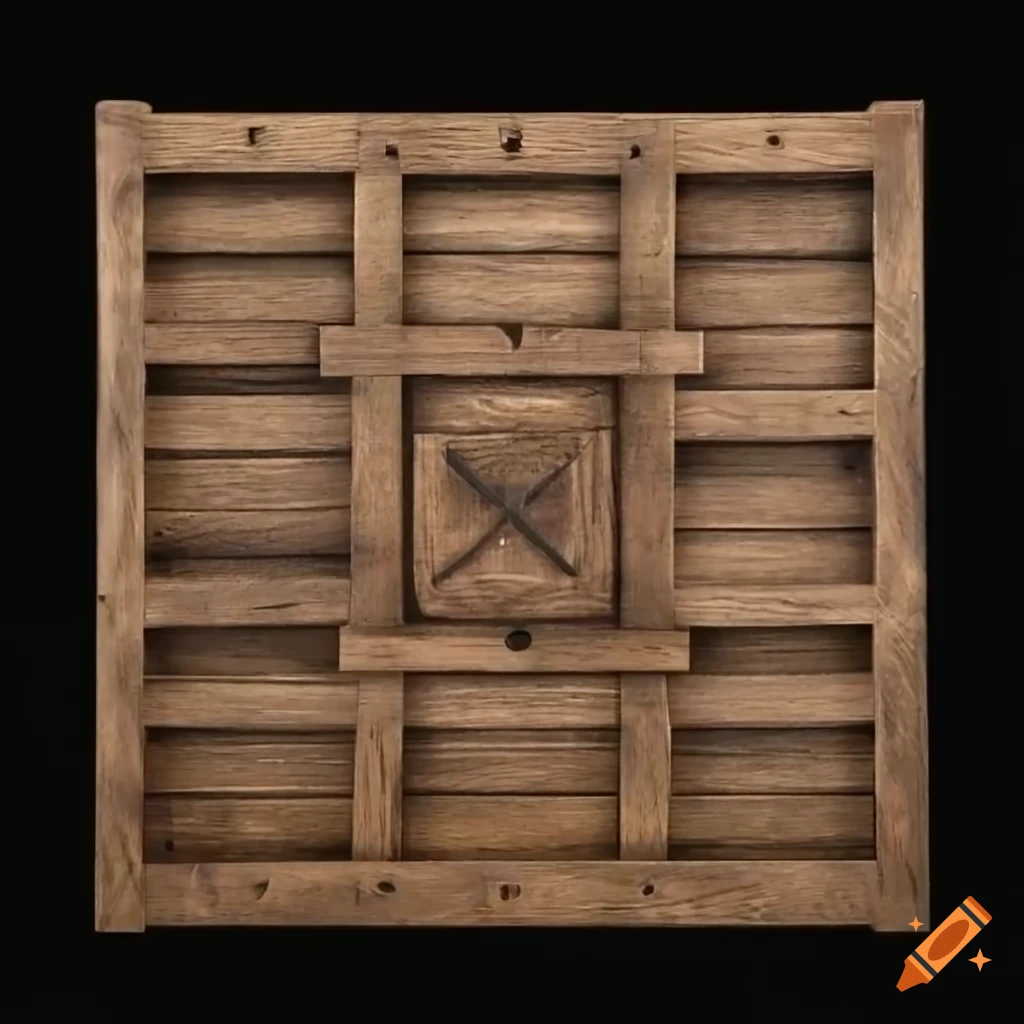 Textured wooden UI panel for medieval-themed game design on Craiyon
