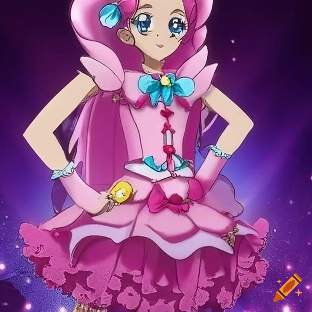 Pretty cure The top of the outfit features a fitted, sleeveless bodice ...