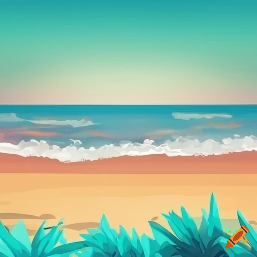 Colorful beach scenery in different filters, art print ready on Craiyon