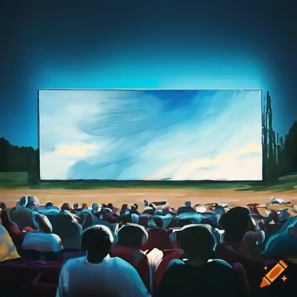 Outdoor cinema painting on Craiyon