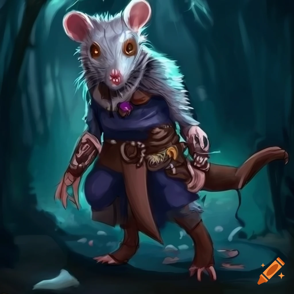 Rpg cute ratfolk blue clothe