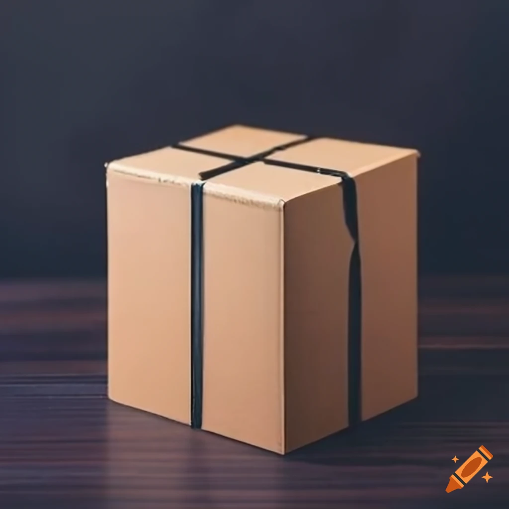 Shipping package with black background