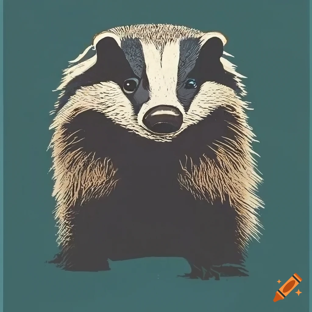 Badger. nostalgic vintage screenprinted travel poster