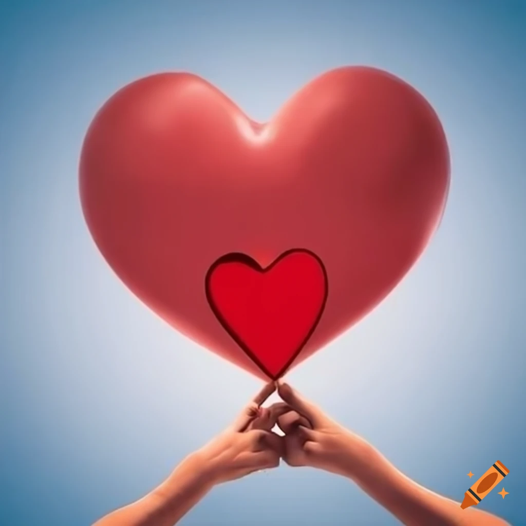 Person passing a heart to another person on Craiyon