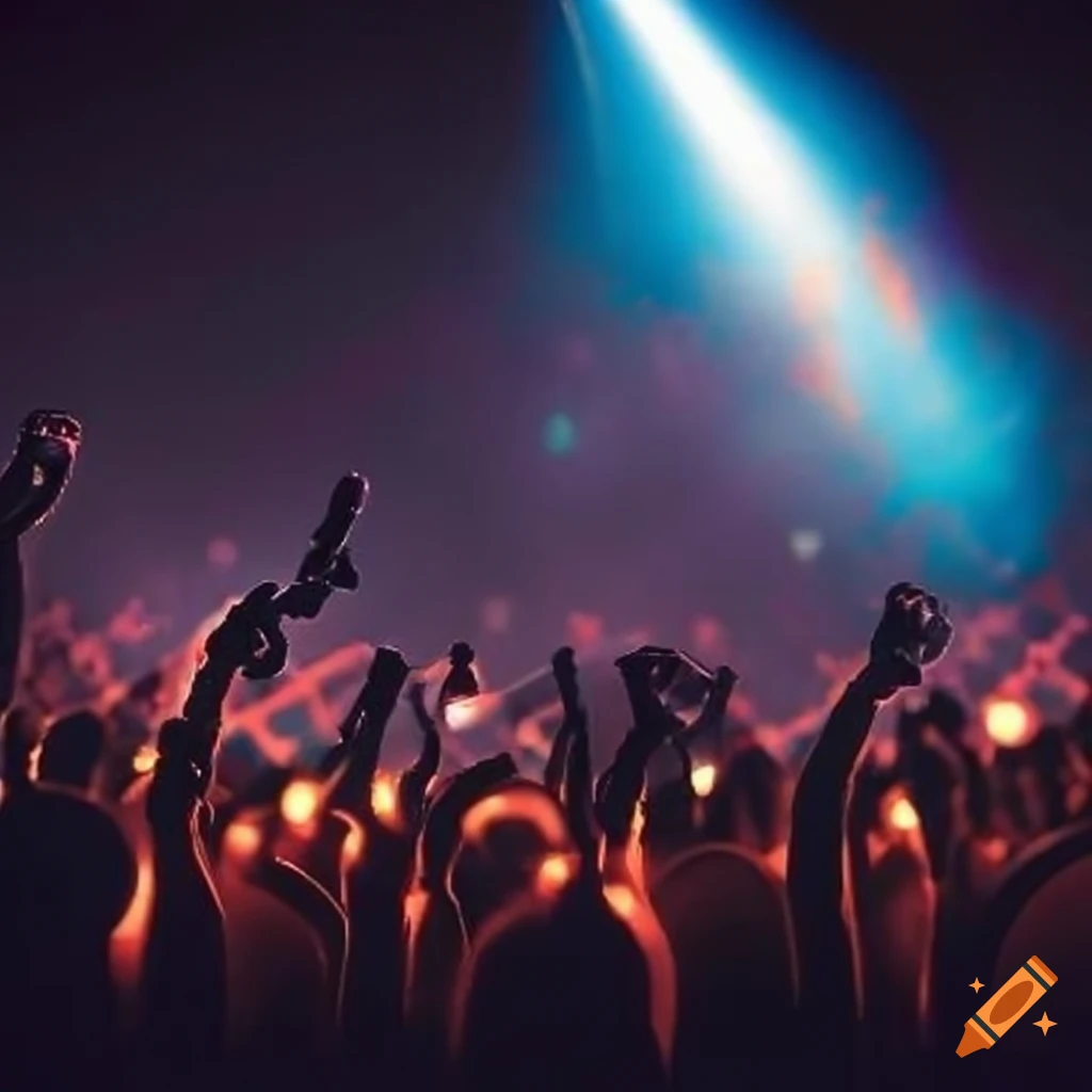 Concert night lights vibrant stadium on Craiyon