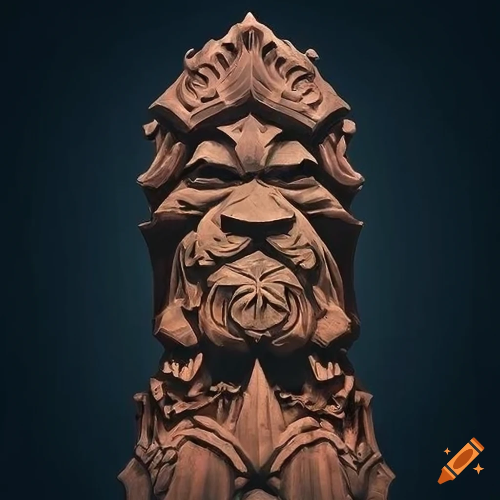 ‘Architectural Stave carving’-Style, Zelda garden boss sculpture ...