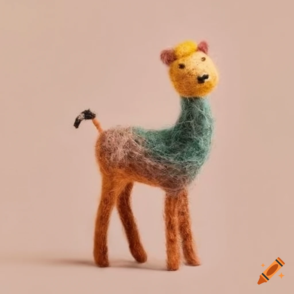 Felted wool zoo animals