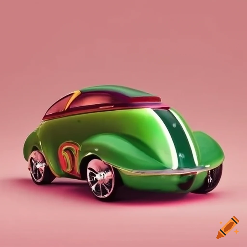 A hotwheel car looking like a cucumber