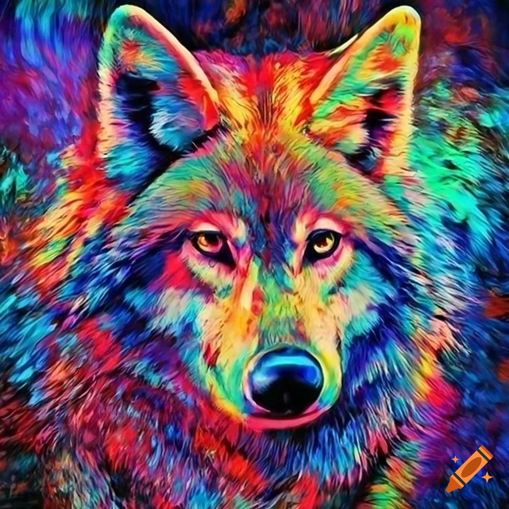 Impressionism art wolf photo abstract
