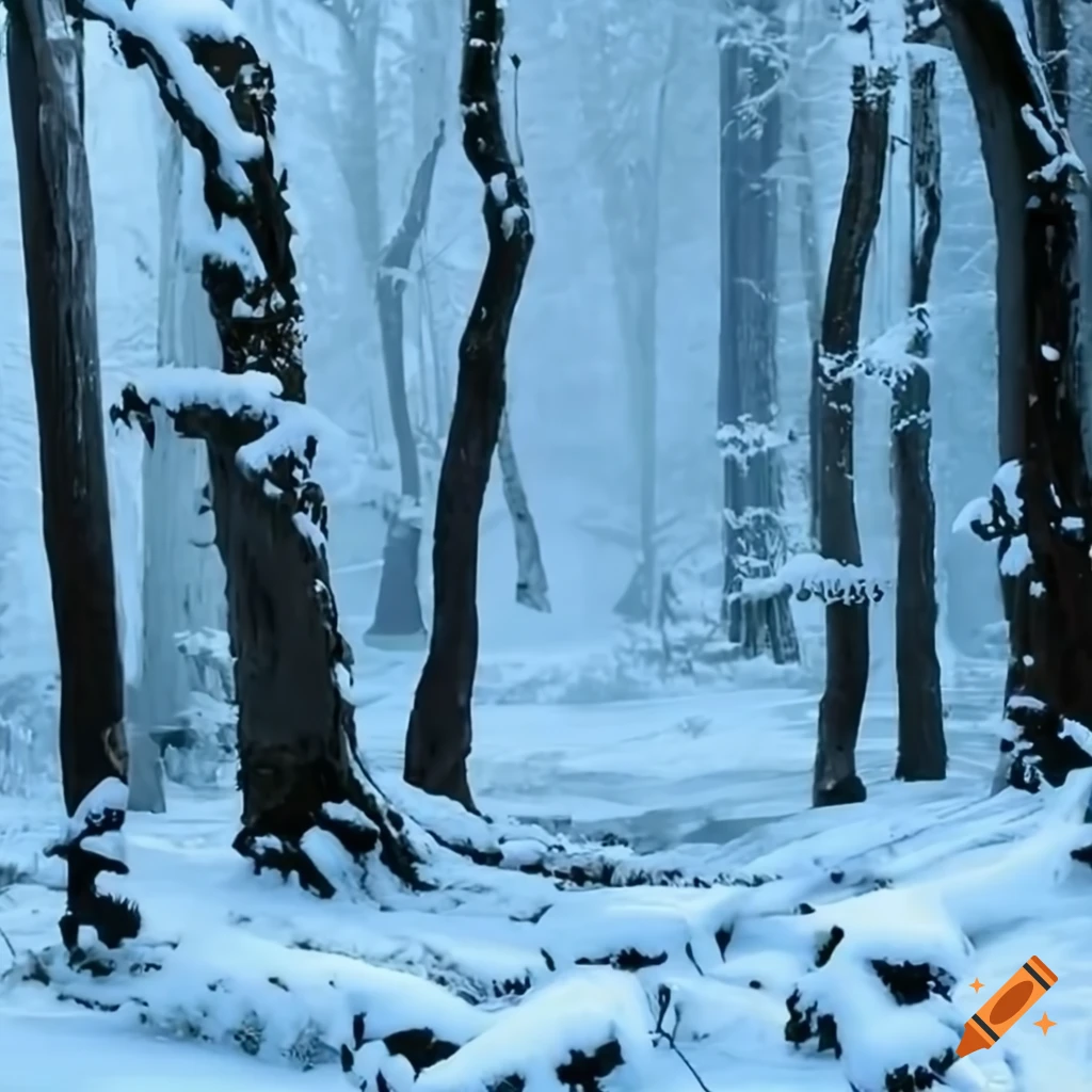 Snow forrest on Craiyon