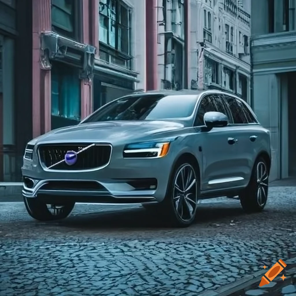 Sleek Volvo XC60 parked in an urban setting on Craiyon