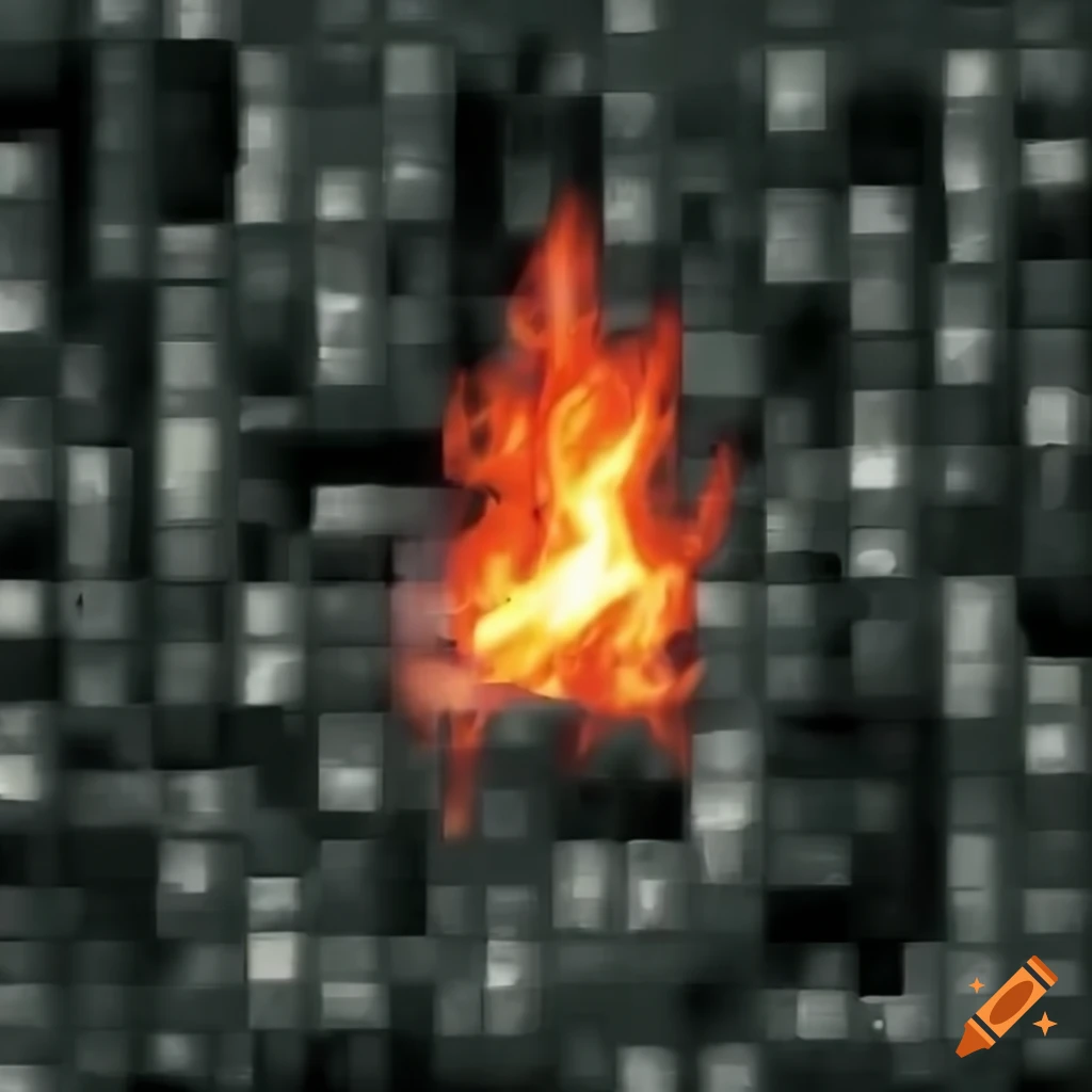 Dungeon darkness wall fire background matrix style
