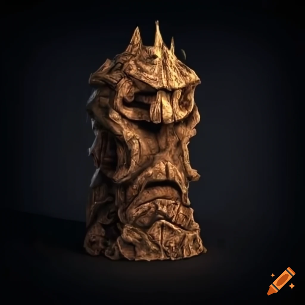 Dwarven stone totem of thorns and vines on Craiyon