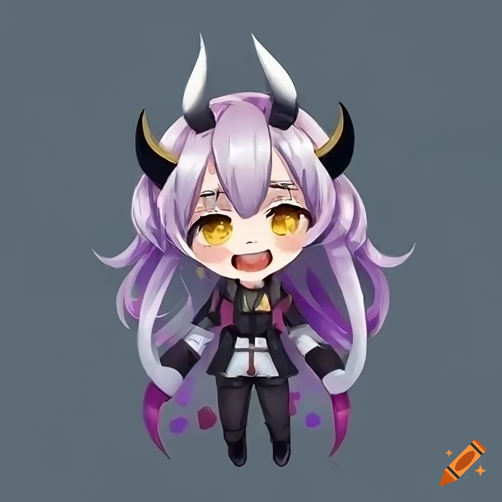 4k chibi male demon funny face vtuber transparent background