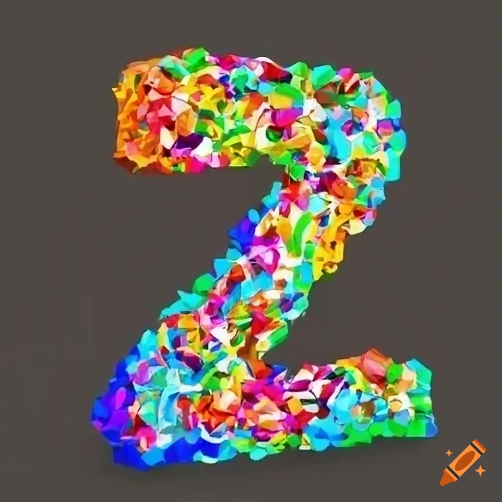 Letter z made of colorful z