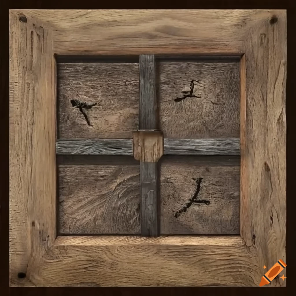 Textured wooden UI panel for medieval-themed game design on Craiyon