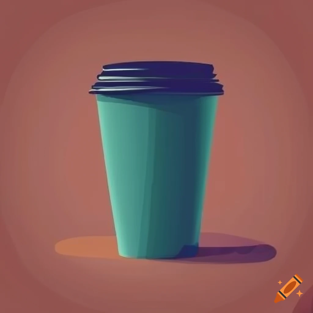 Stylized vector drawing minimalist style takeaway coffee cup