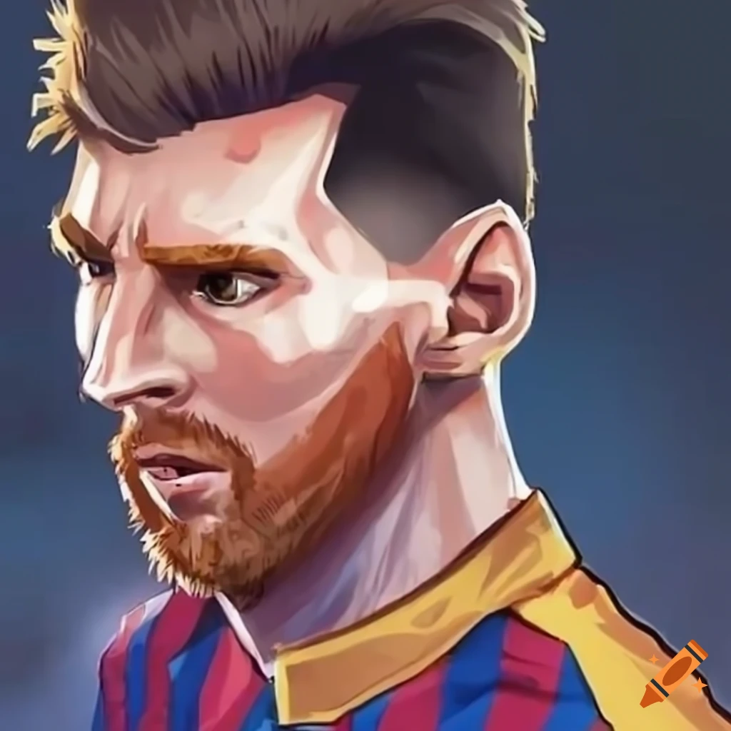 Anime depiction of Messi showcasing his football skills on Craiyon