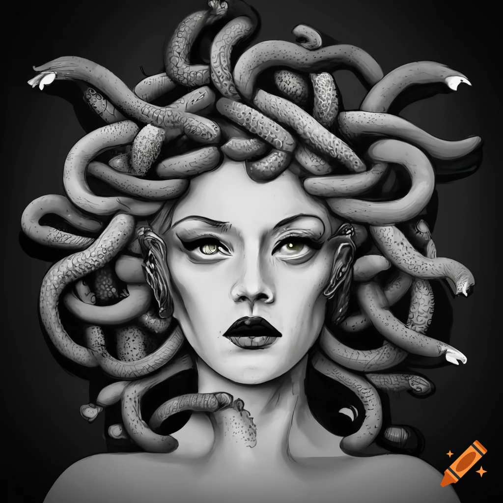 Line art medusa