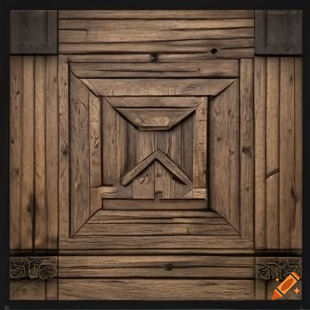 Textured wooden ui panel for medieval-themed game design on Craiyon