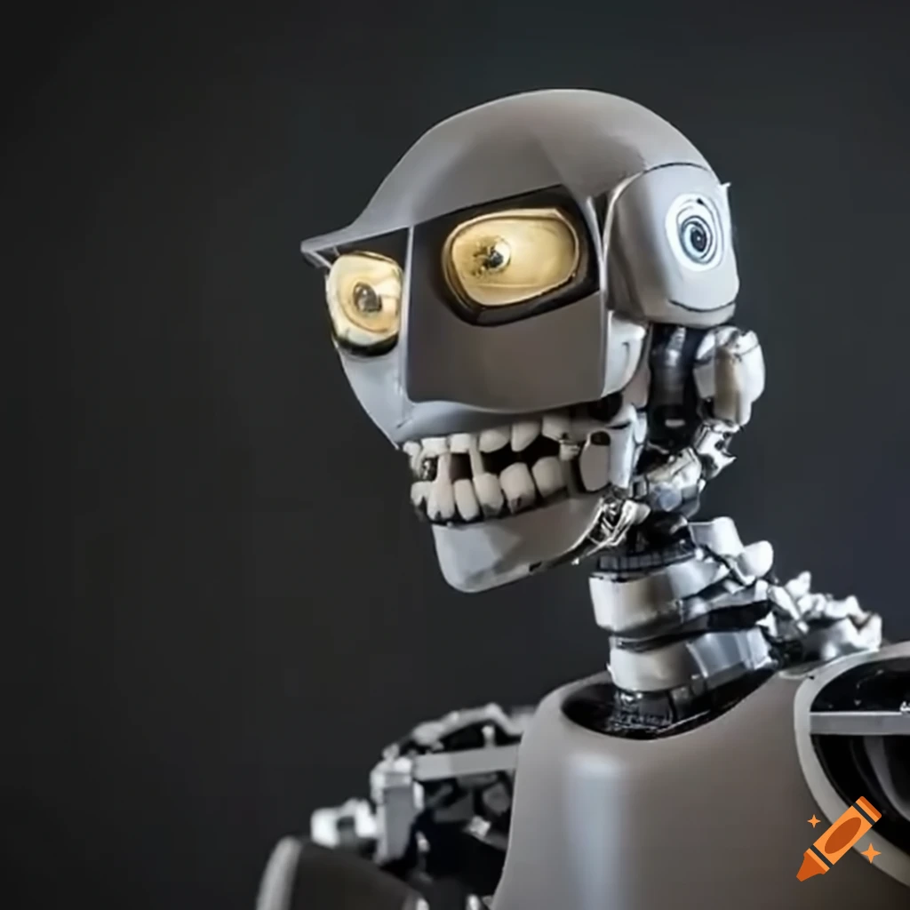 A fierce robot with sharp teeth on Craiyon