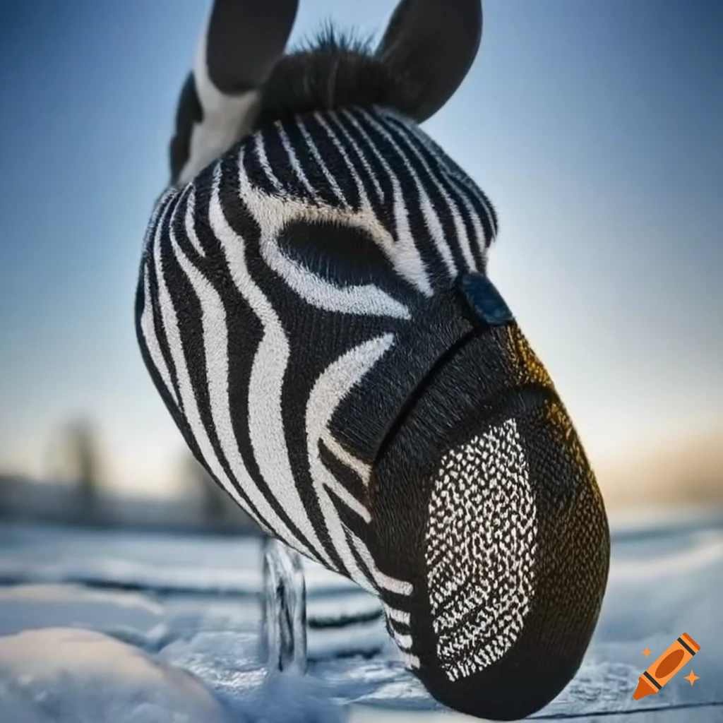 Zebra black winter sock muzzle