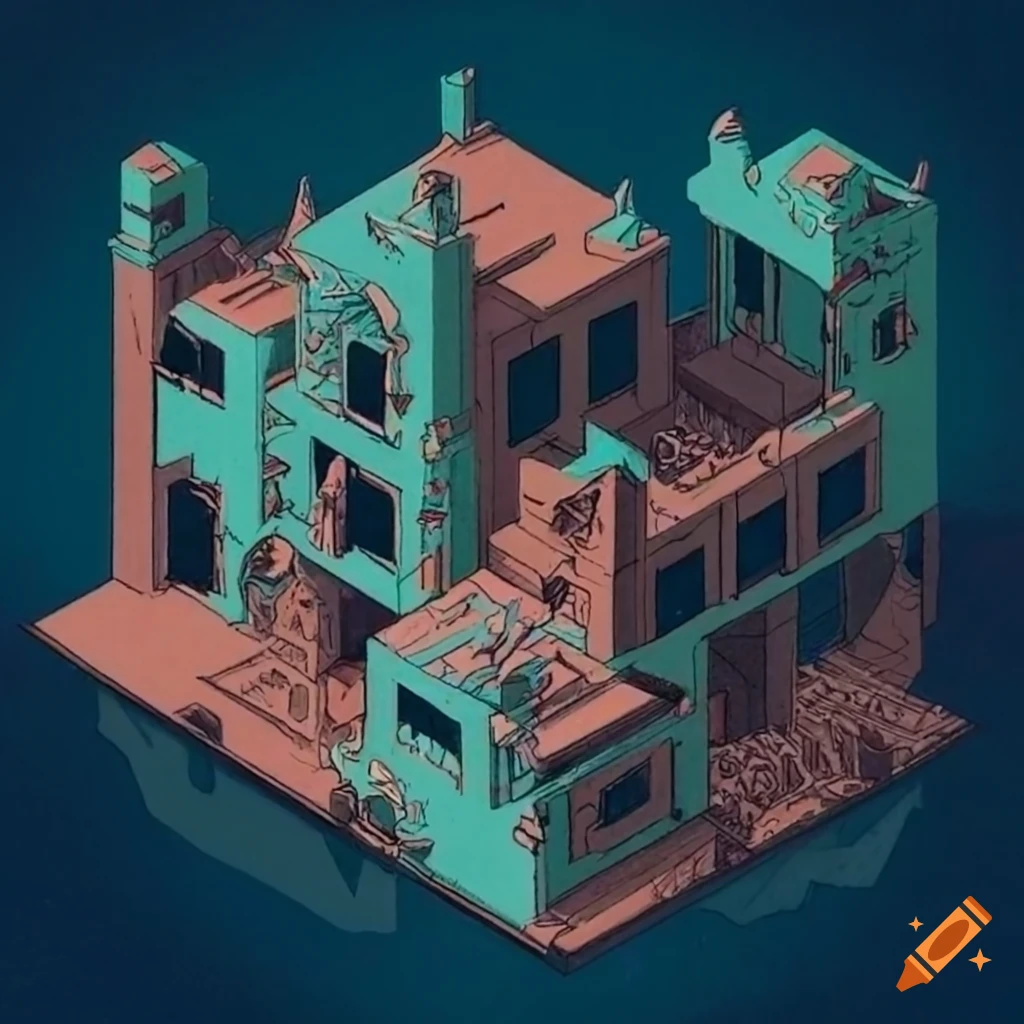 Escher style landscape