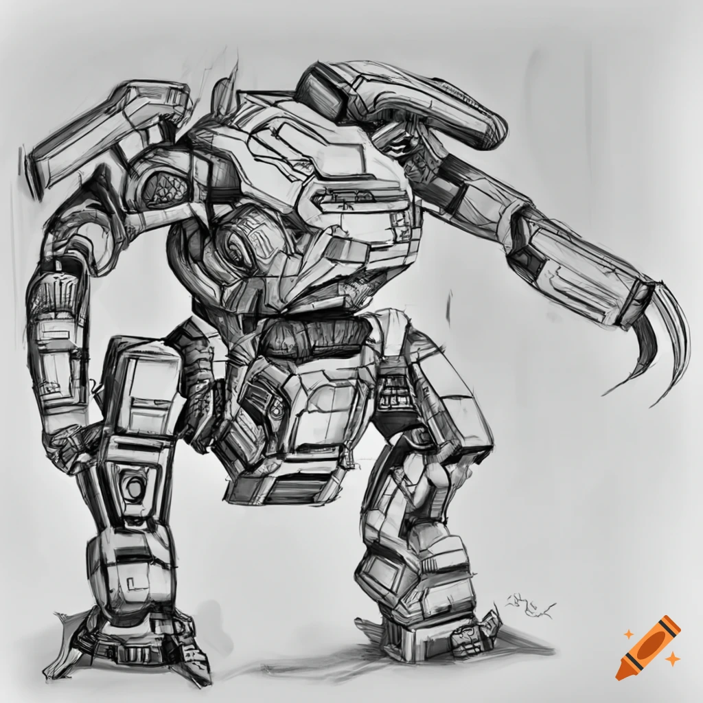Mech suit sharp edges claws