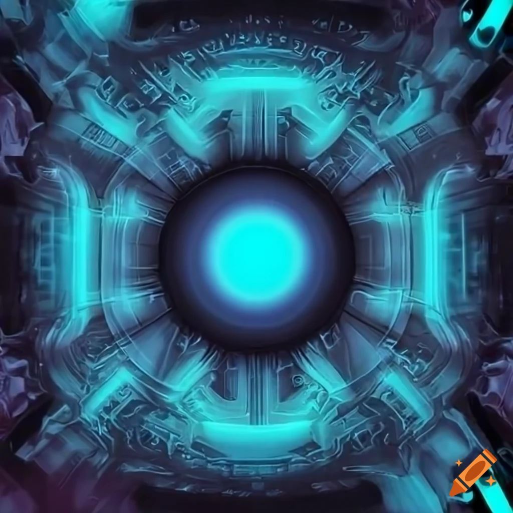 Futuristic cybernetic eye texture in stylized style, symmetry on Craiyon
