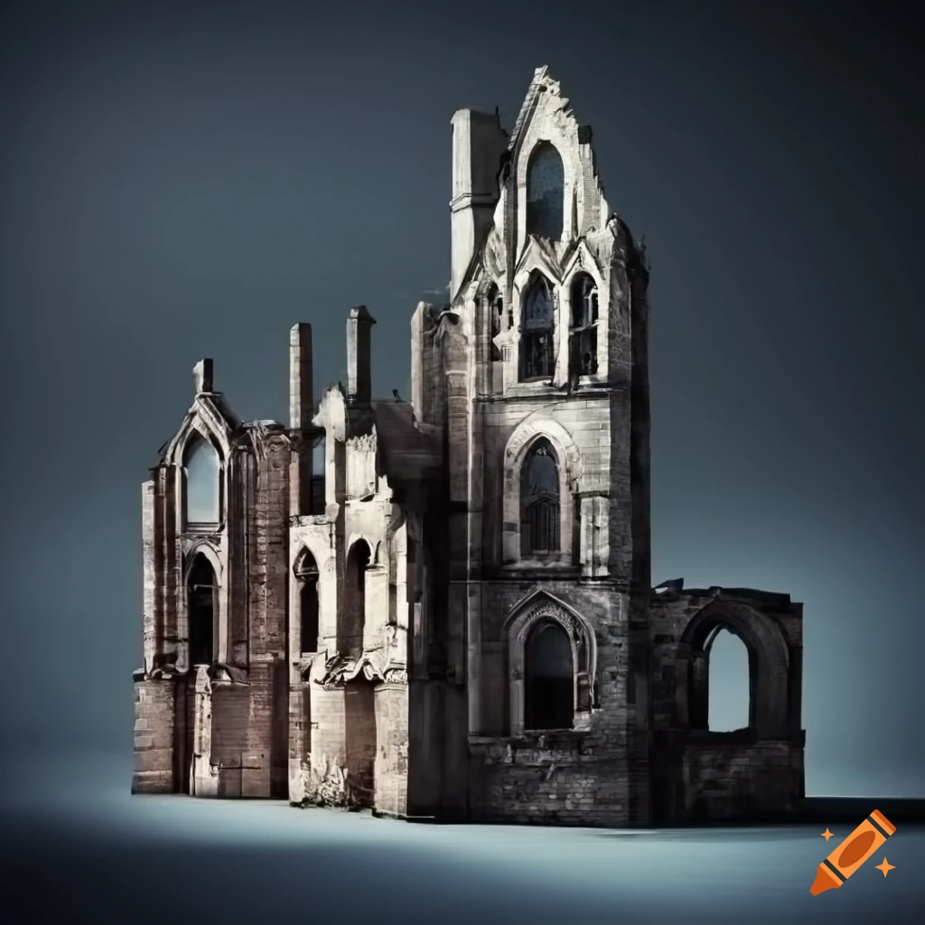 Old gothic building ruins