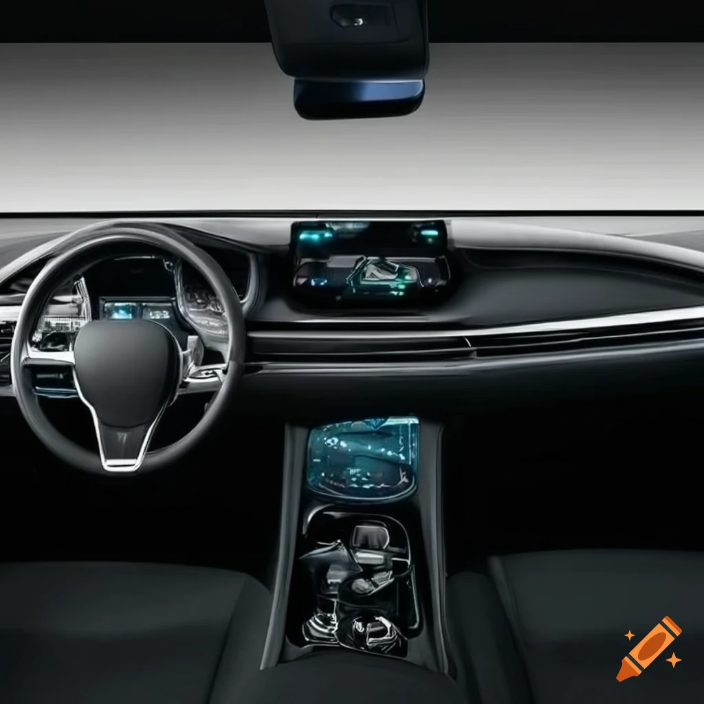 Grey futuristic sedan car interior on Craiyon