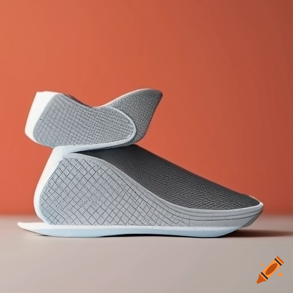 Futuristic bulky skateboarding shoe made of foam. 3d printed. organic ...
