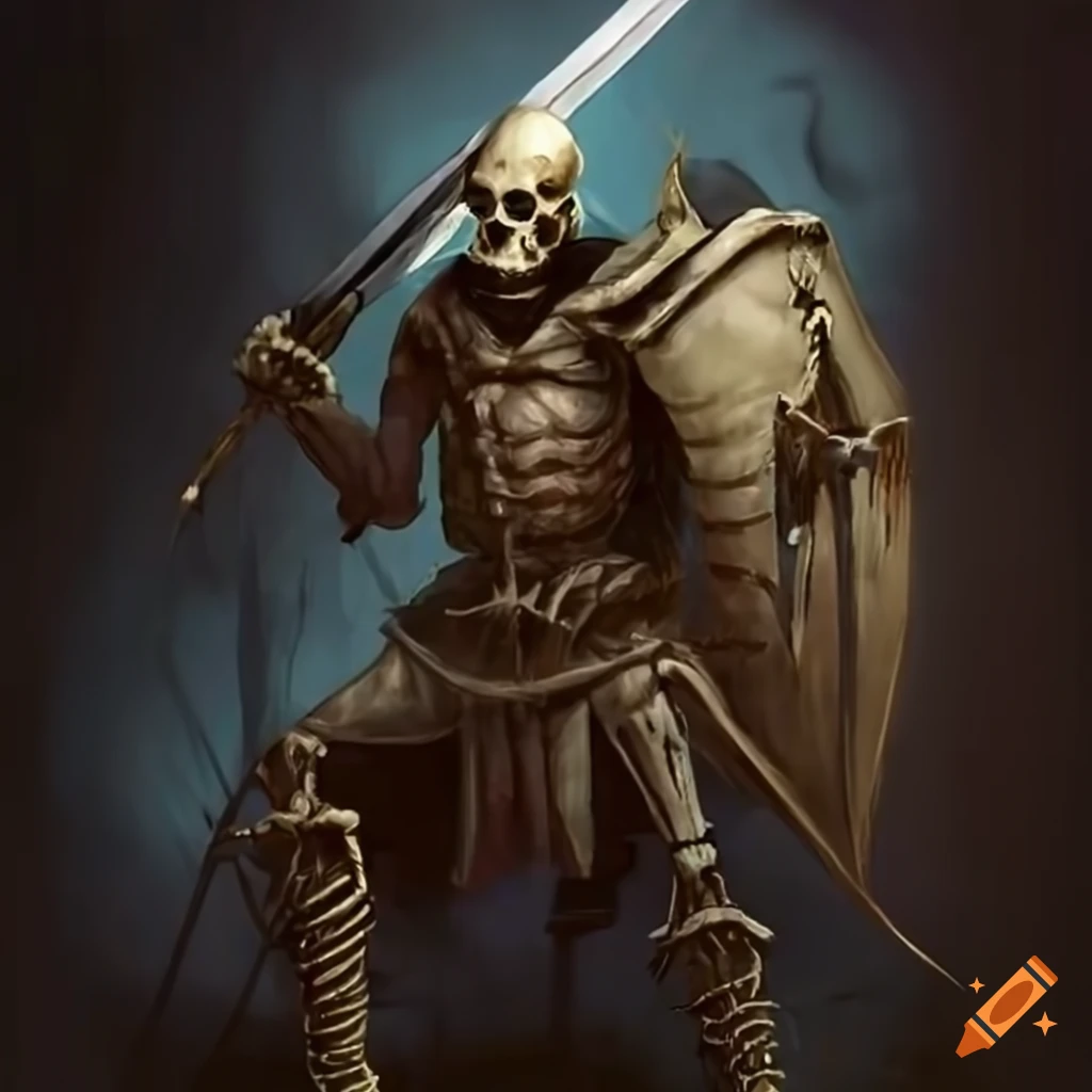 Skeleton warrior, shining sword