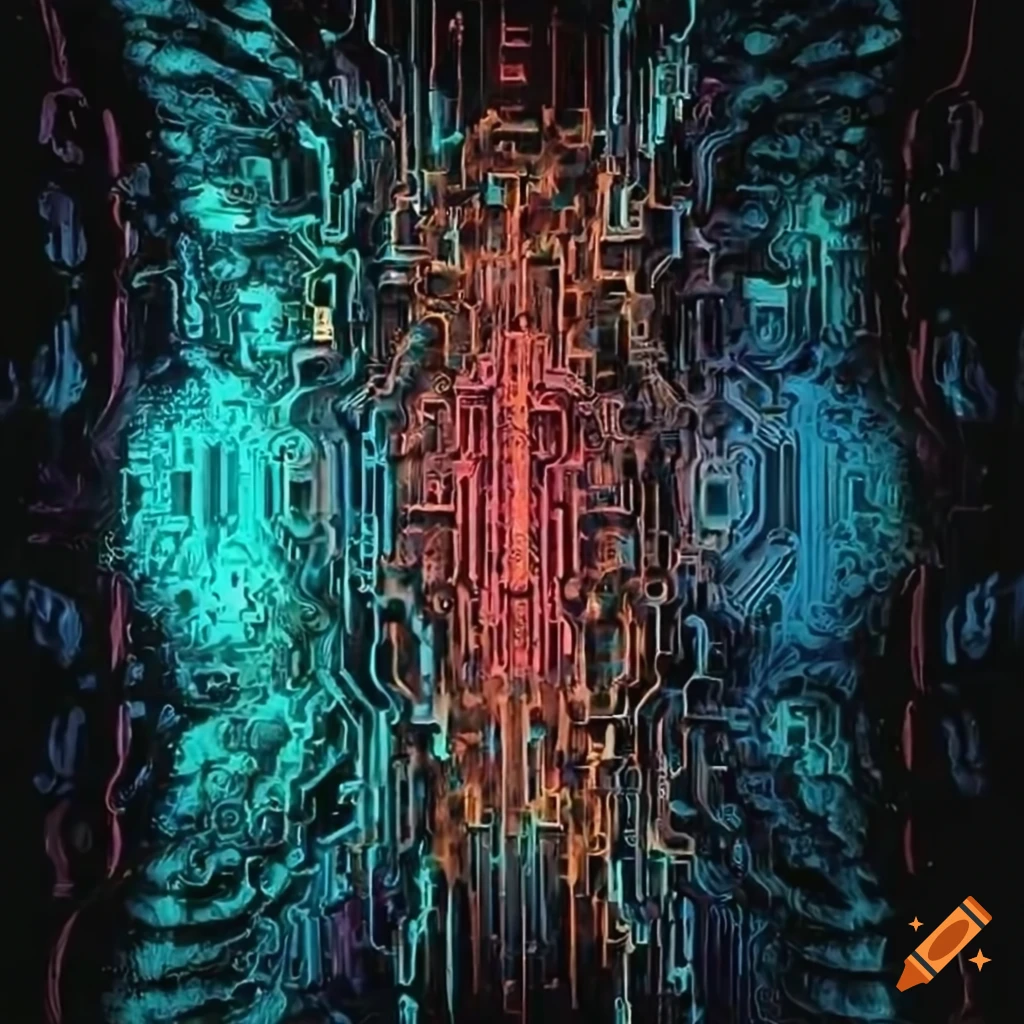 An abstract artwork inspired by futuristic organic circuits